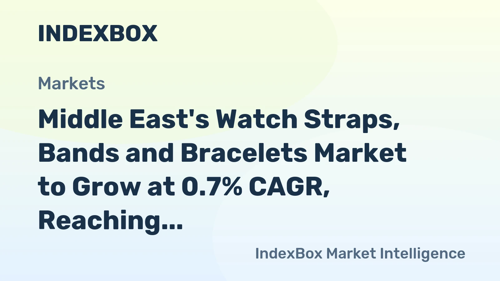 Middle East's Watch Straps, Bands and Bracelets Market to Grow at 0.7% CAGR, Reaching 6.6M Units by 2035
