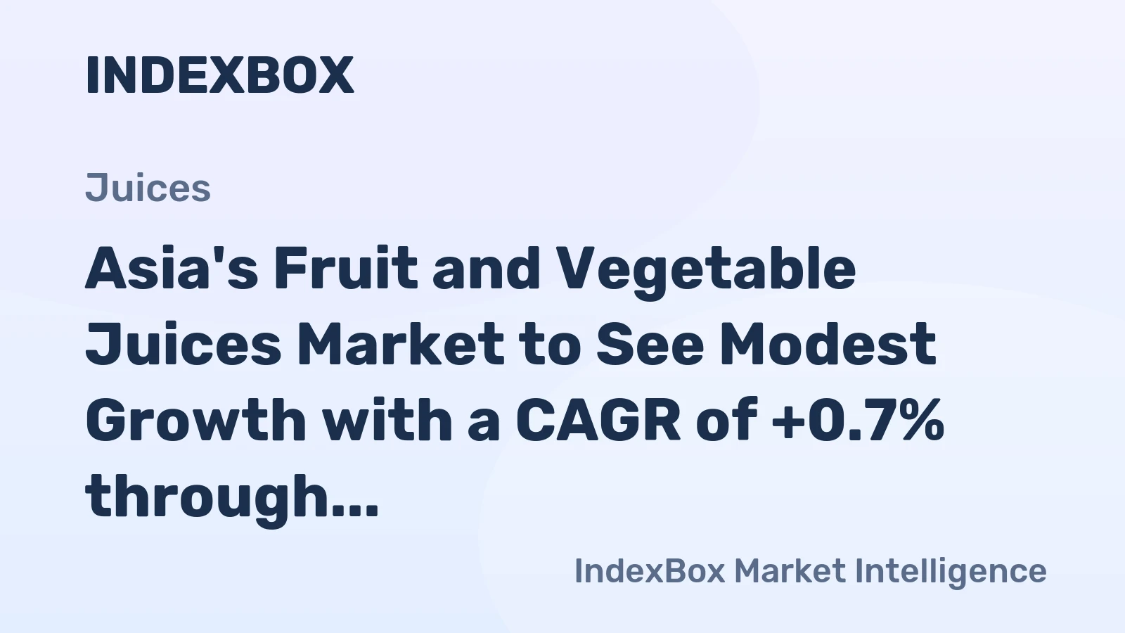 Asia's Fruit and Vegetable Juices Market to See Modest Growth with a CAGR of +0.7% through 2035, Reaching $23.3B