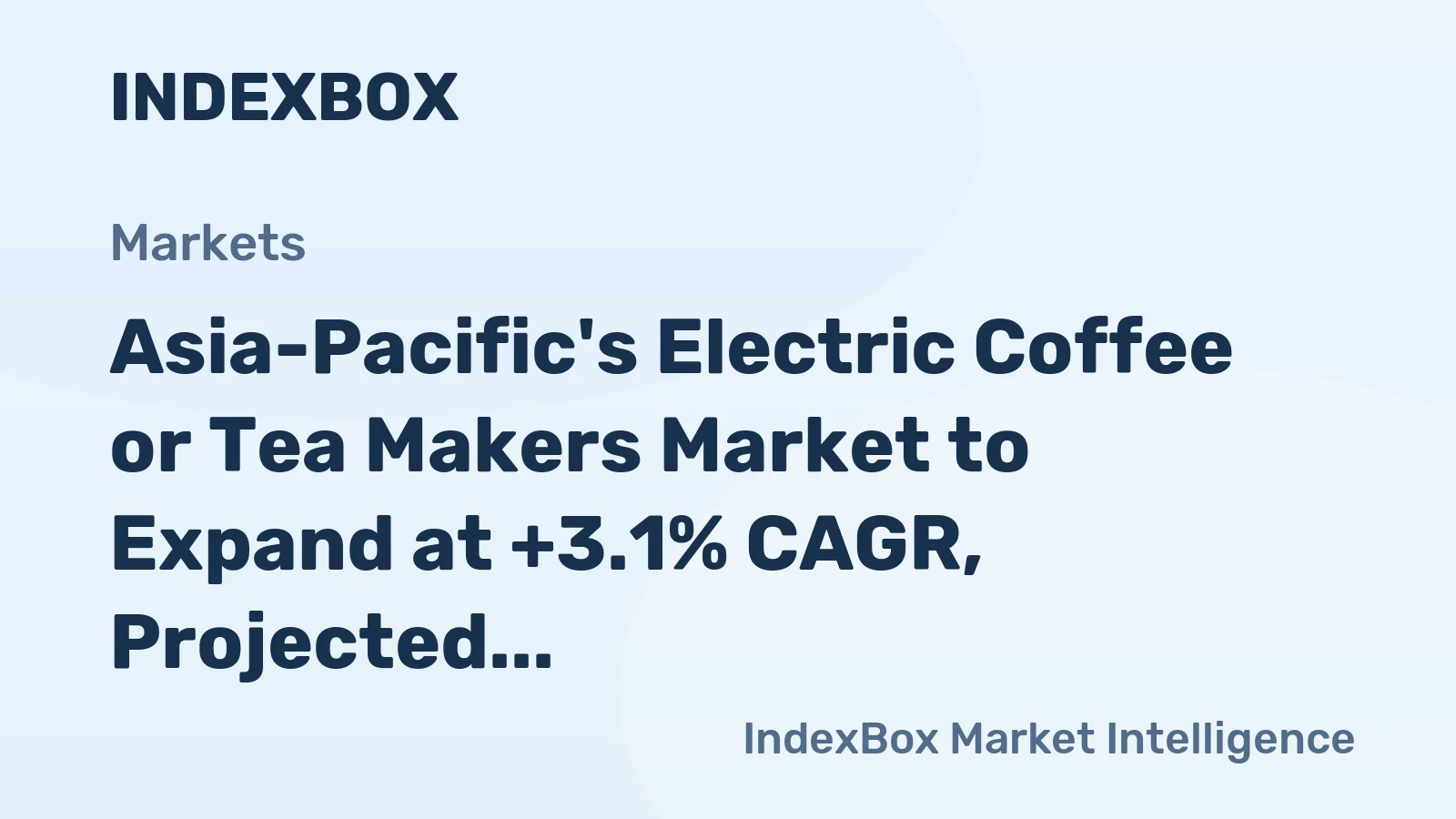 Asia-Pacific's Electric Coffee or Tea Makers Market to Expand at +3.1% CAGR, Projected to Reach 121M Units by 2035