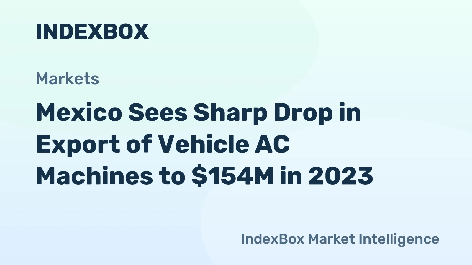 Mexico Sees Sharp Drop in Export of Vehicle AC Machines to $154M in 2023