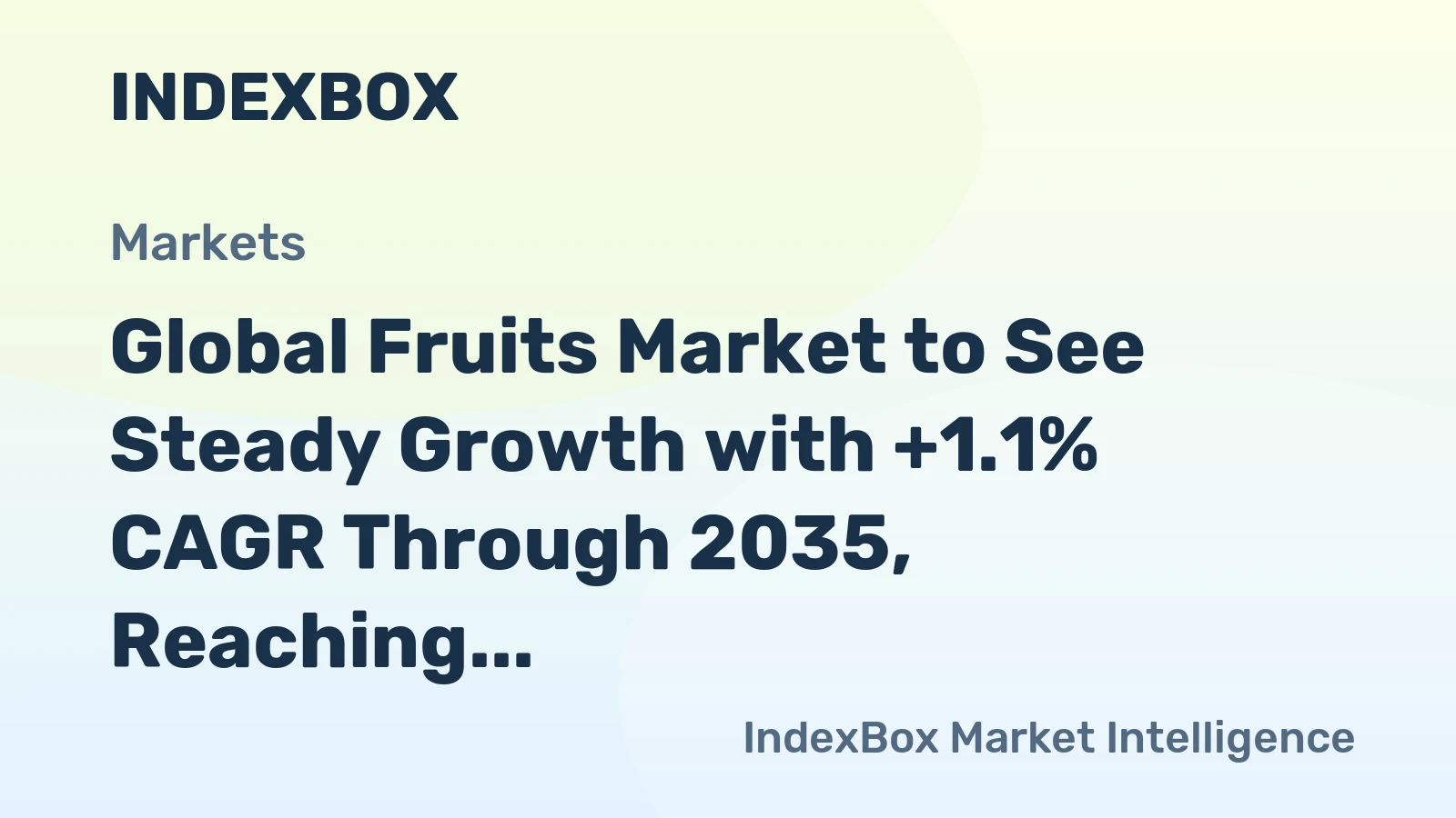 Global Fruits Market to See Steady Growth with +1.1% CAGR Through 2035, Reaching $1,231.5B