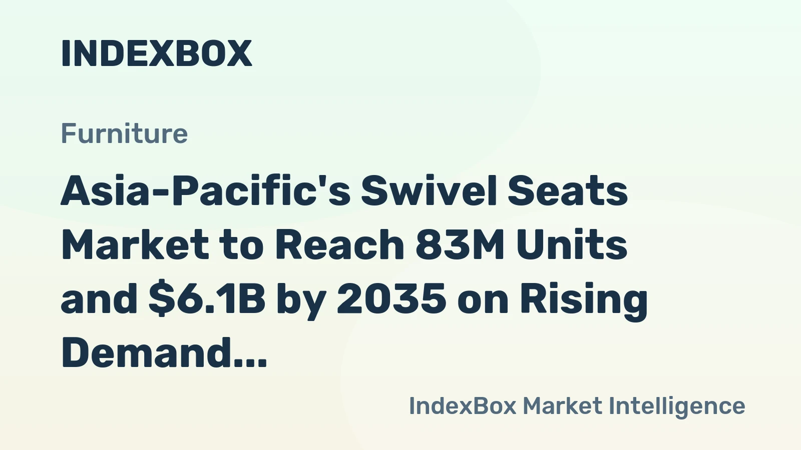 Asia-Pacific's Swivel Seats Market to Reach 83M Units and $6.1B by 2035 on Rising Demand