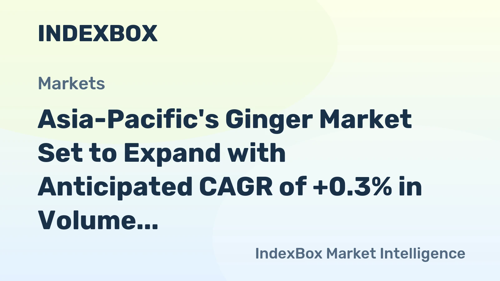 Asia-Pacific's Ginger Market Set to Expand with Anticipated CAGR of +0.3% in Volume and +1.1% in Value from 2024 to 2035
