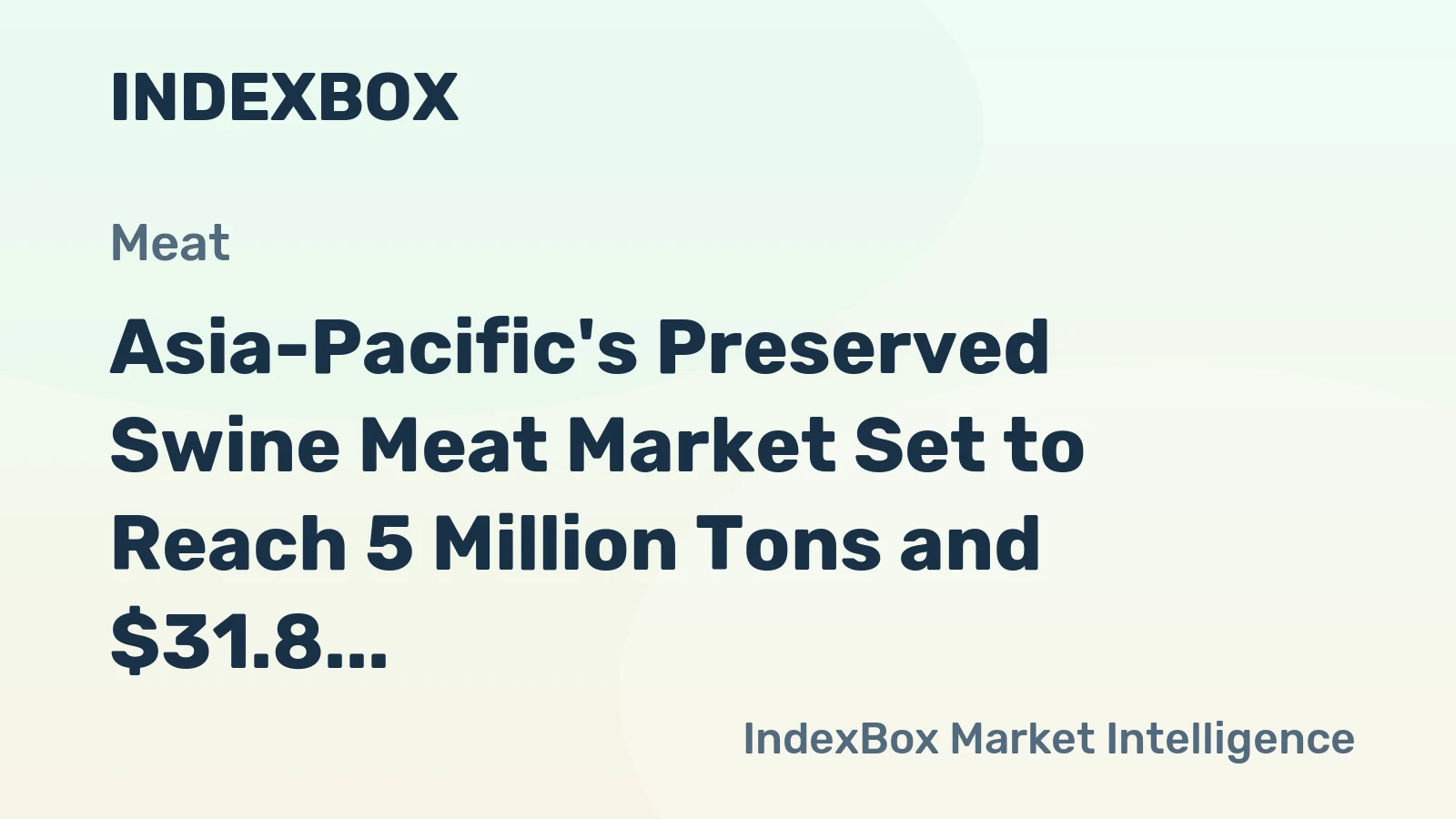 Asia-Pacific's Preserved Swine Meat Market Set to Reach 5 Million Tons and $31.8 Billion