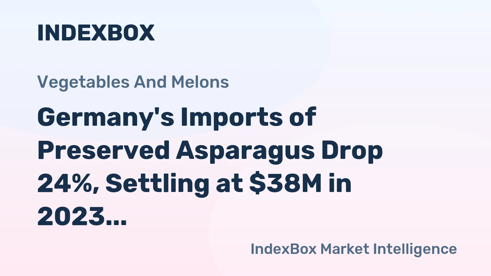 Germany's Imports of Preserved Asparagus Drop 24%, Settling at $38M in 2023