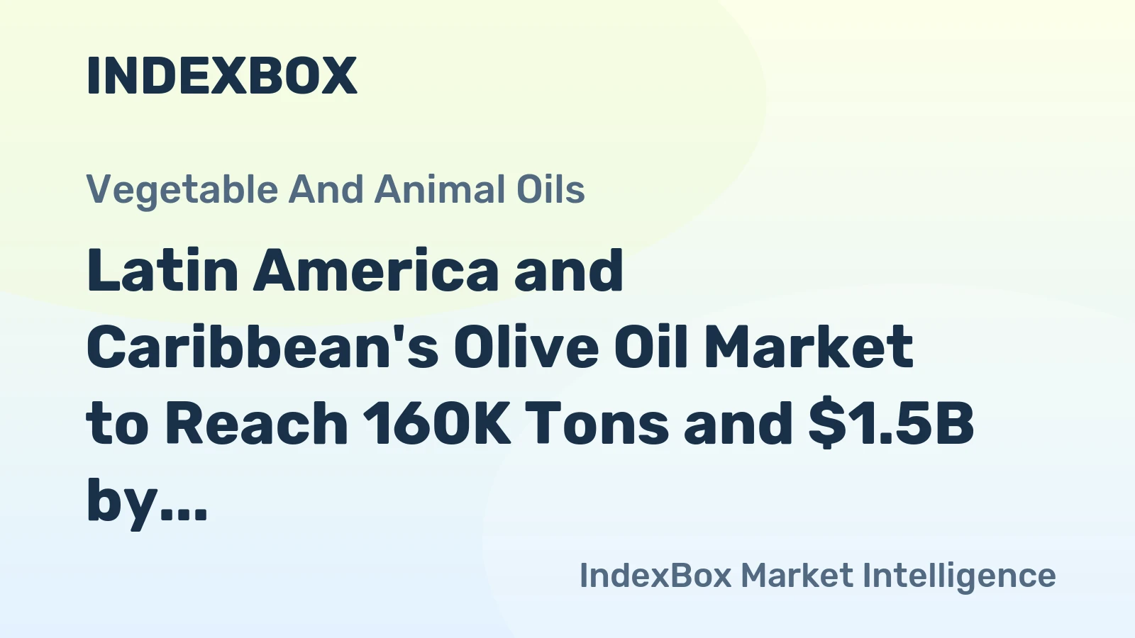 Latin America and Caribbean's Olive Oil Market to Reach 160K Tons and $1.5B by 2035
