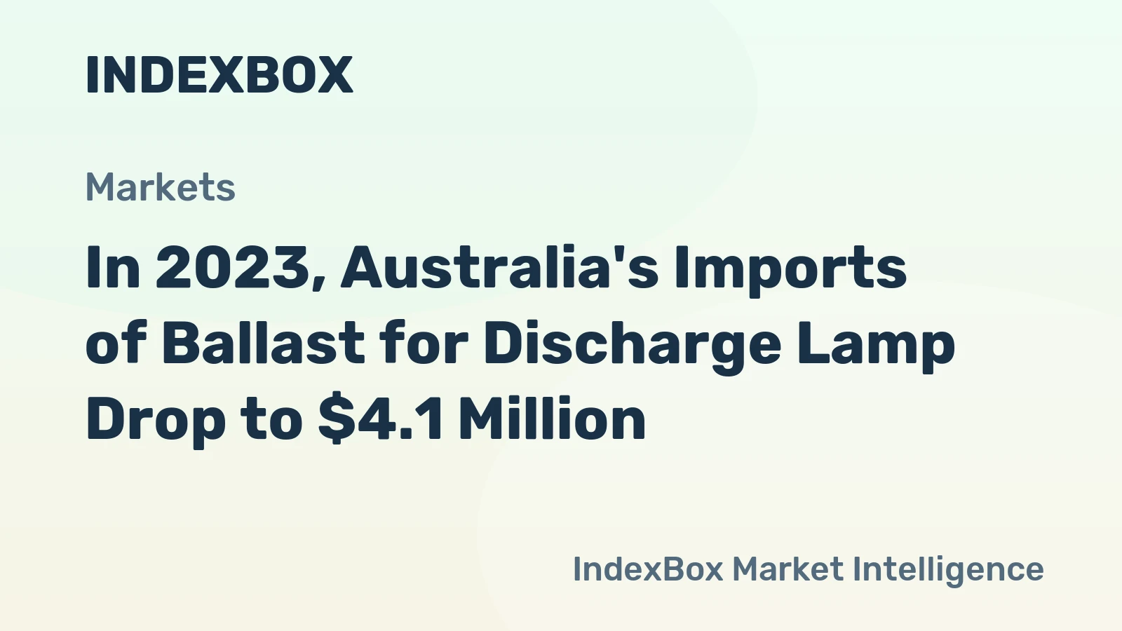 In 2023, Australia's Imports of Ballast for Discharge Lamp Drop to $4.1 Million