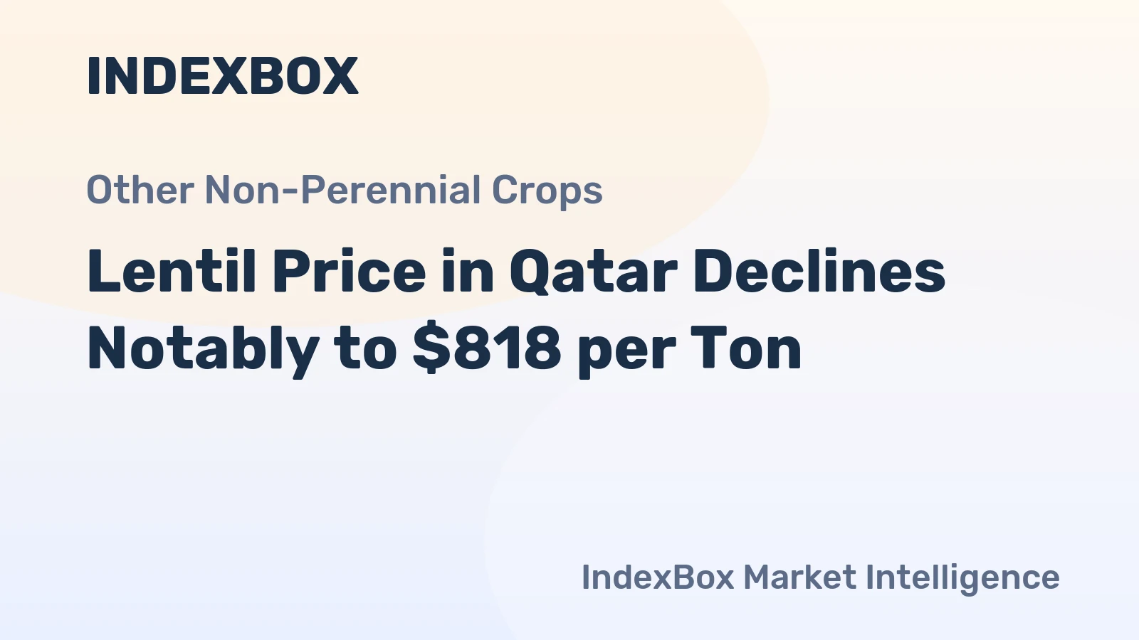 Lentil Price in Qatar Declines Notably to $818 per Ton