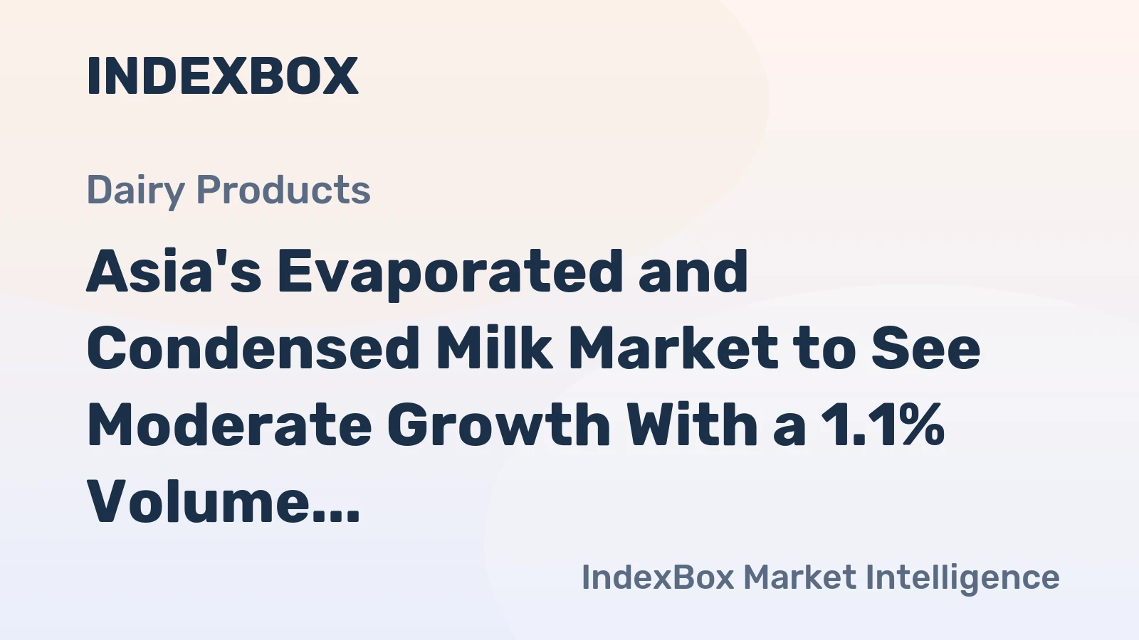 Asia's Evaporated and Condensed Milk Market to See Moderate Growth With a 1.1% Volume CAGR Through 2035