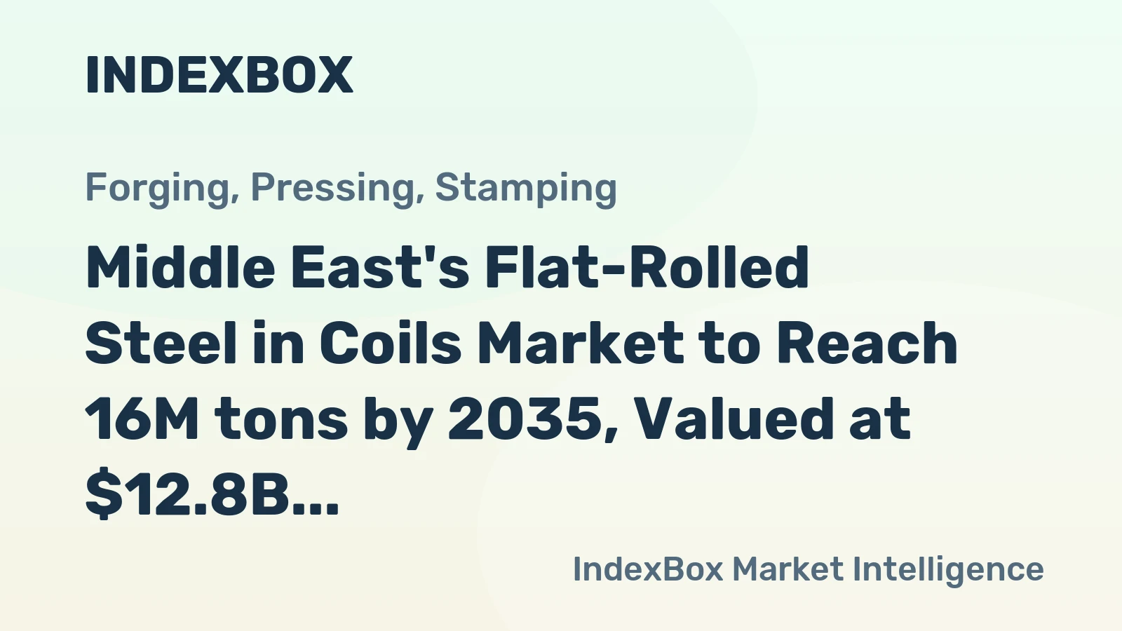 Middle East's Flat-Rolled Steel in Coils Market to Reach 16M tons by 2035, Valued at $12.8B