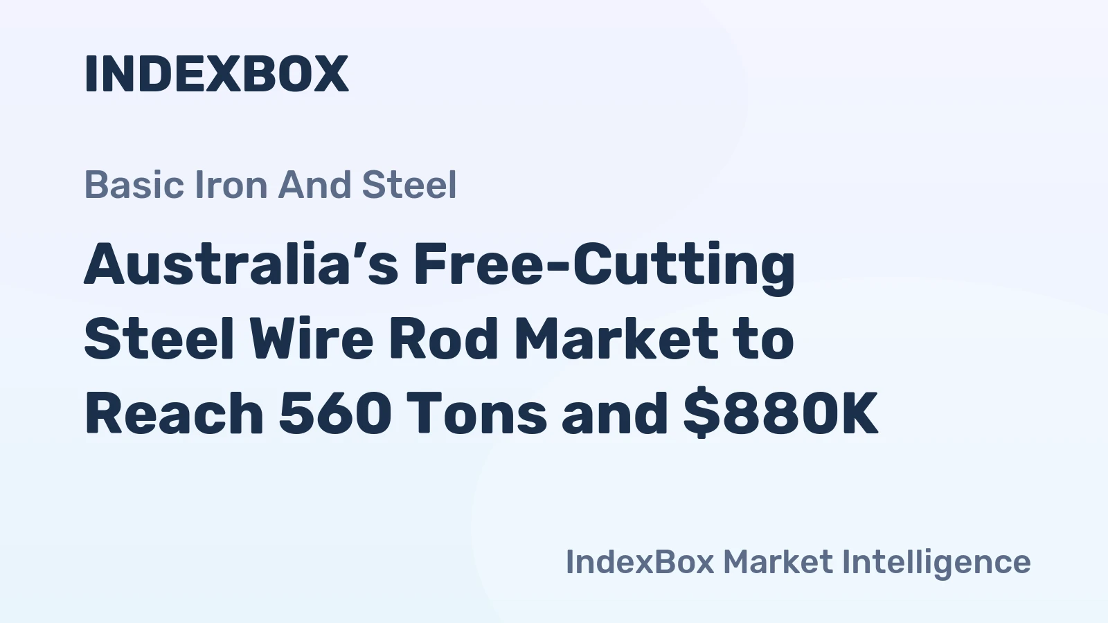 Australia’s Free-Cutting Steel Wire Rod Market to Reach 560 Tons and $880K