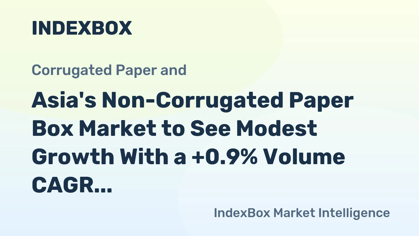 Asia's Non-Corrugated Paper Box Market to See Modest Growth With a +0.9% Volume CAGR Through 2035