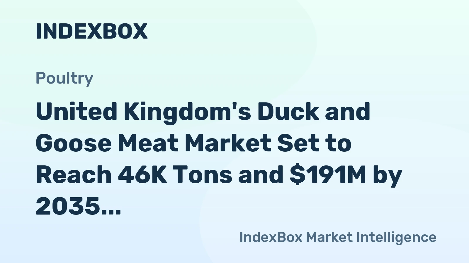 United Kingdom's Duck and Goose Meat Market Set to Reach 46K Tons and $191M by 2035