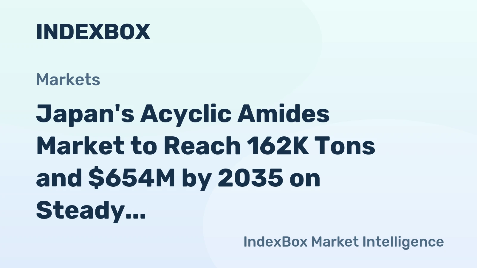 Japan's Acyclic Amides Market to Reach 162K Tons and $654M by 2035 on Steady Growth
