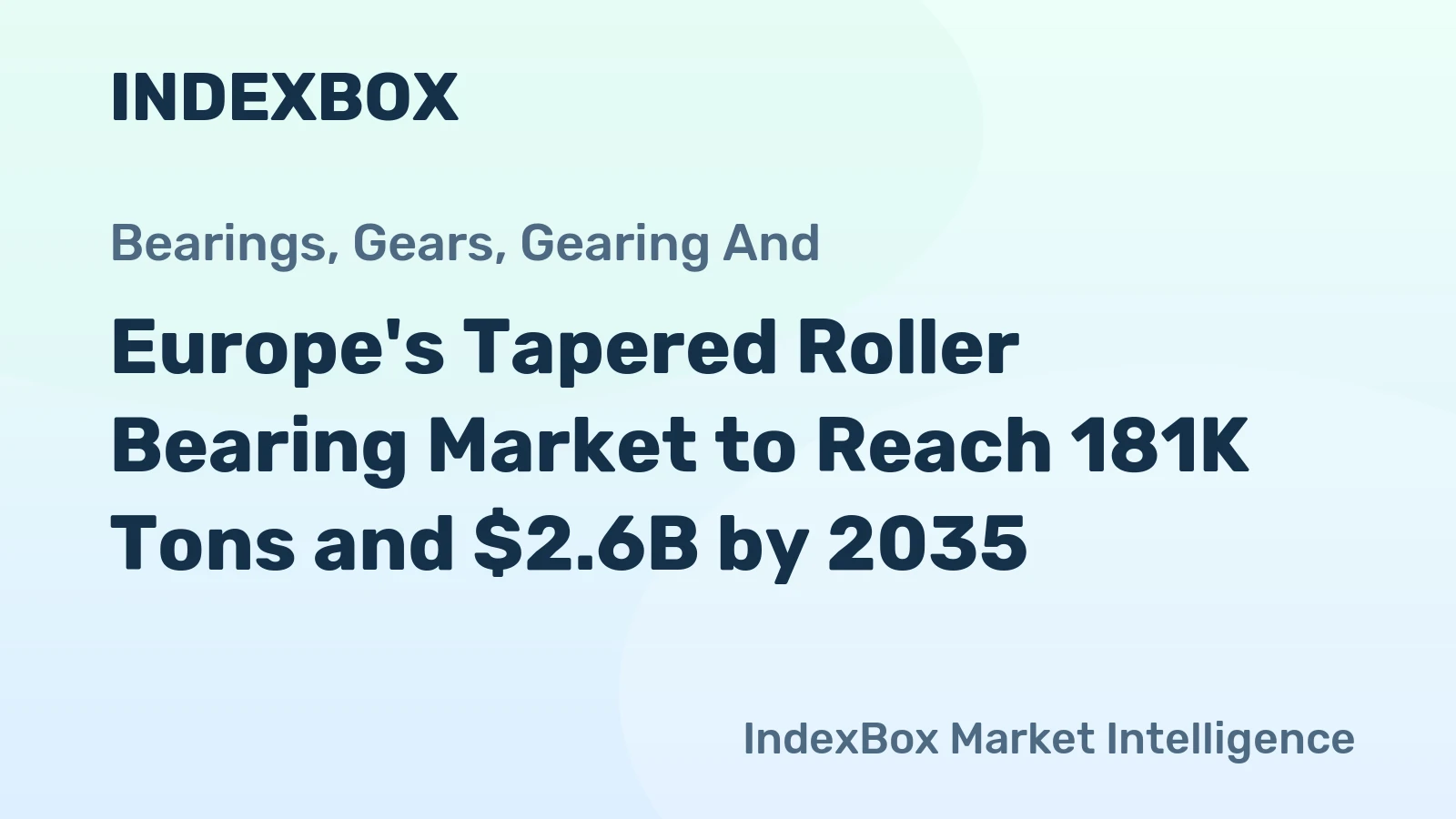 Europe's Tapered Roller Bearing Market to Reach 181K Tons and $2.6B by 2035