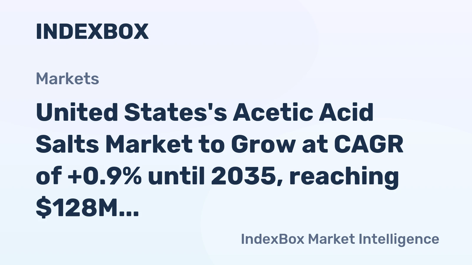 United States's Acetic Acid Salts Market to Grow at CAGR of +0.9% until 2035, reaching $128M in value
