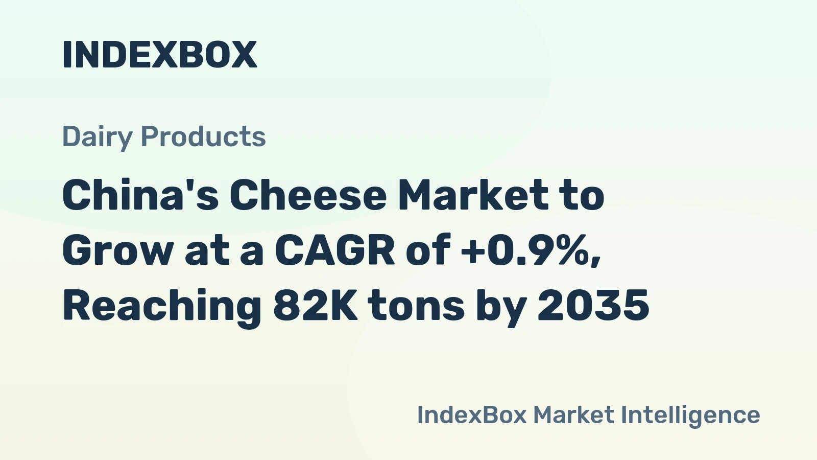 China's Cheese Market to Grow at a CAGR of +0.9%, Reaching 82K tons by 2035