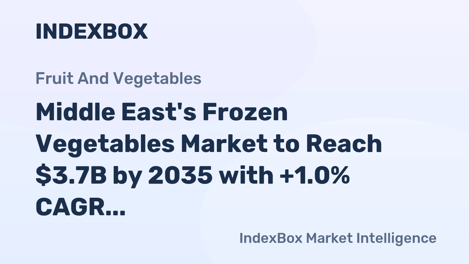 Middle East's Frozen Vegetables Market to Reach $3.7B by 2035 with +1.0% CAGR