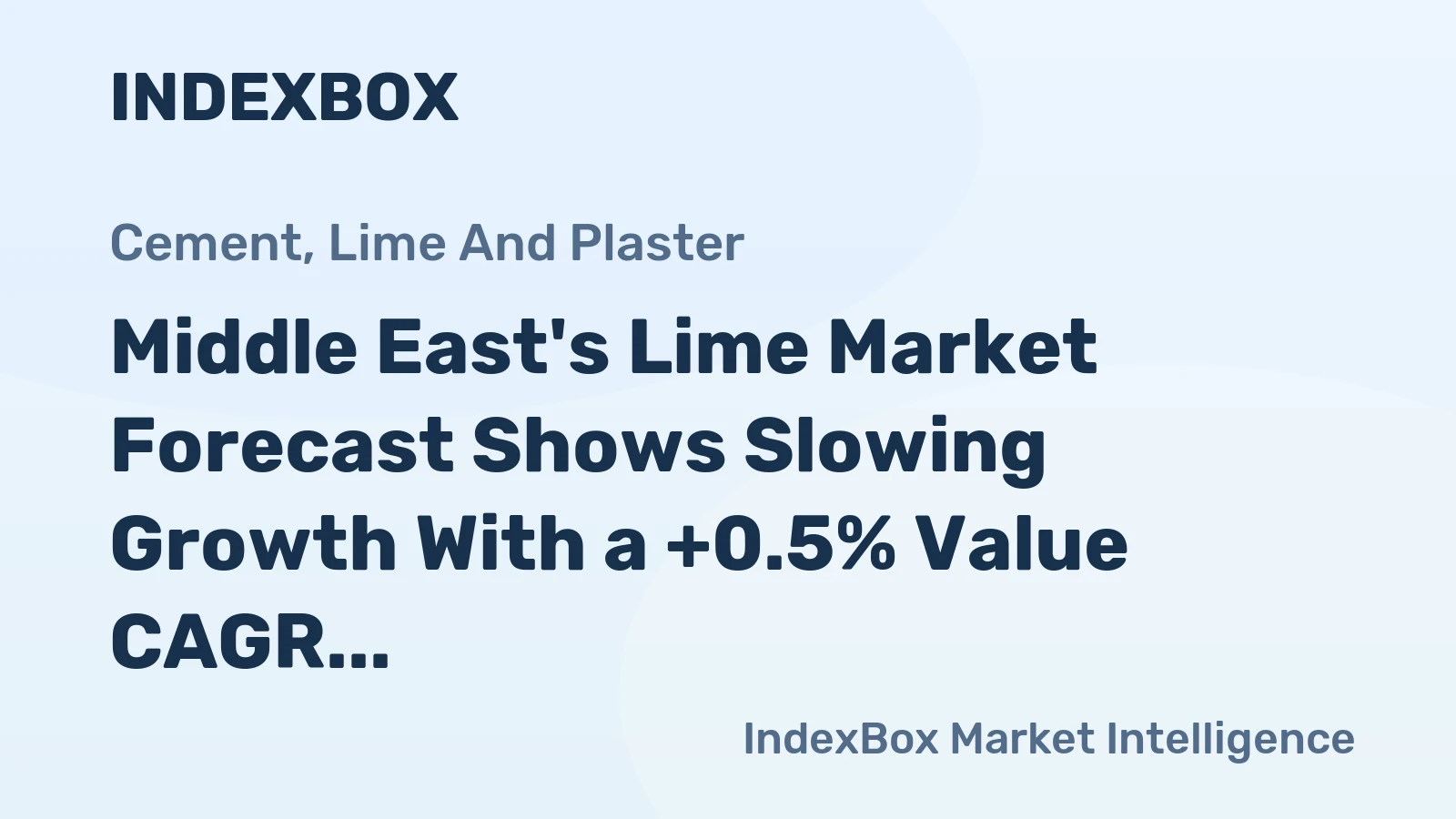 Middle East's Lime Market Forecast Shows Slowing Growth With a +0.5% Value CAGR Through 2035