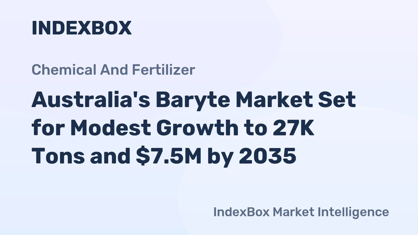Australia's Baryte Market Set for Modest Growth to 27K Tons and $7.5M by 2035