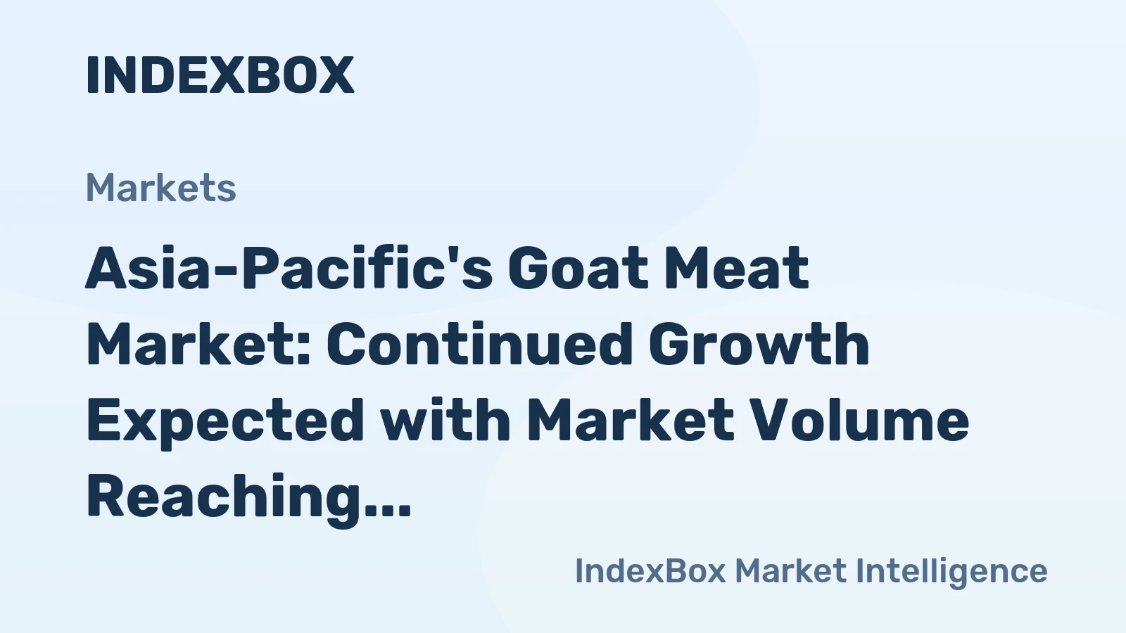 Asia-Pacific's Goat Meat Market: Continued Growth Expected with Market Volume Reaching 6.1M Tons and Market Value at $49.1B by 2035