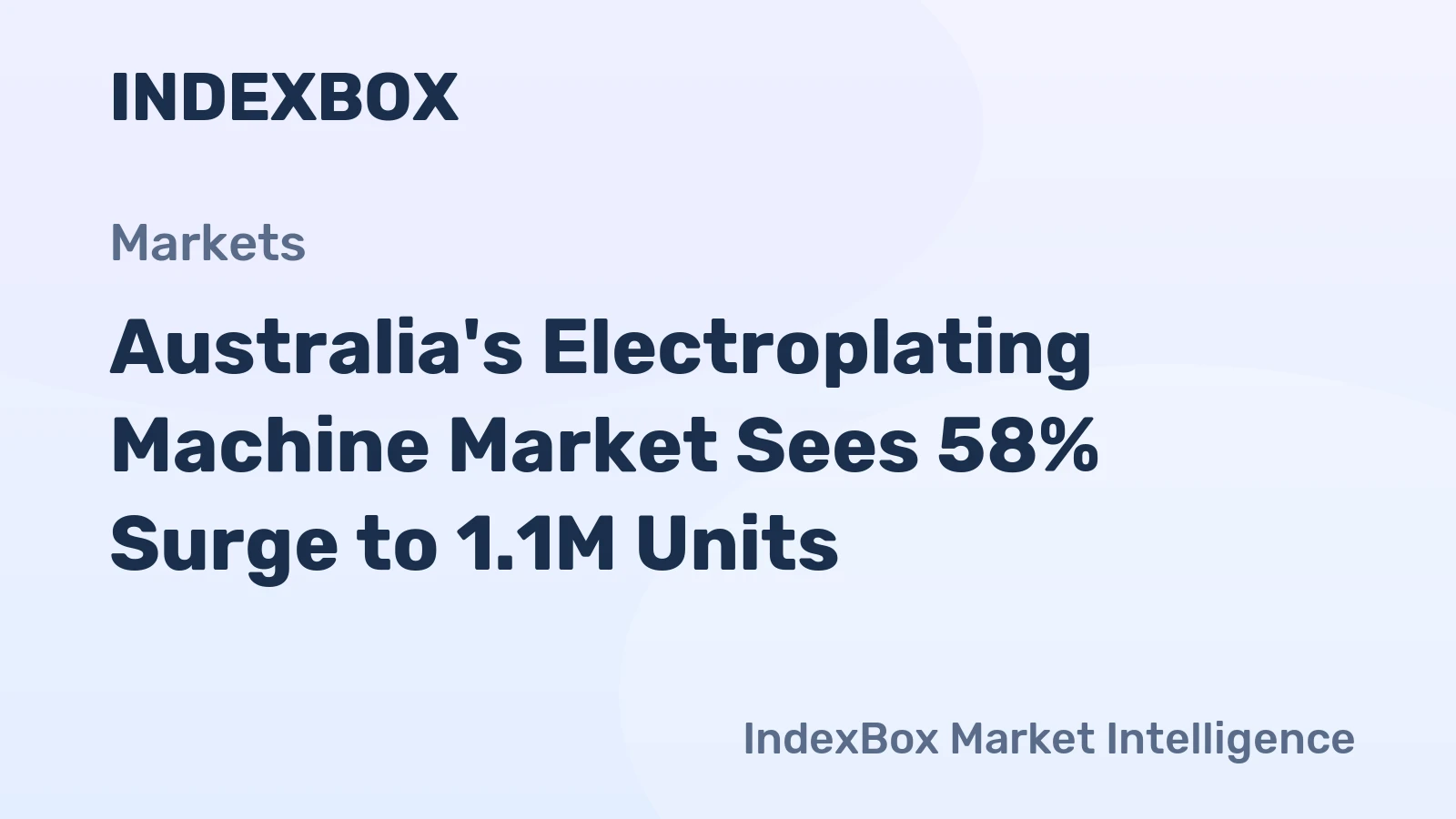 Australia's Electroplating Machine Market Sees 58% Surge to 1.1M Units