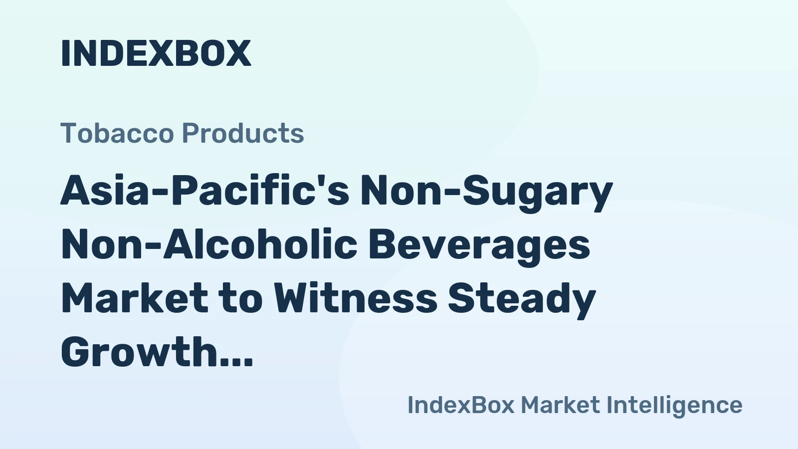 Asia-Pacific's Non-Sugary Non-Alcoholic Beverages Market to Witness Steady Growth with +1.1% CAGR from 2024 to 2035