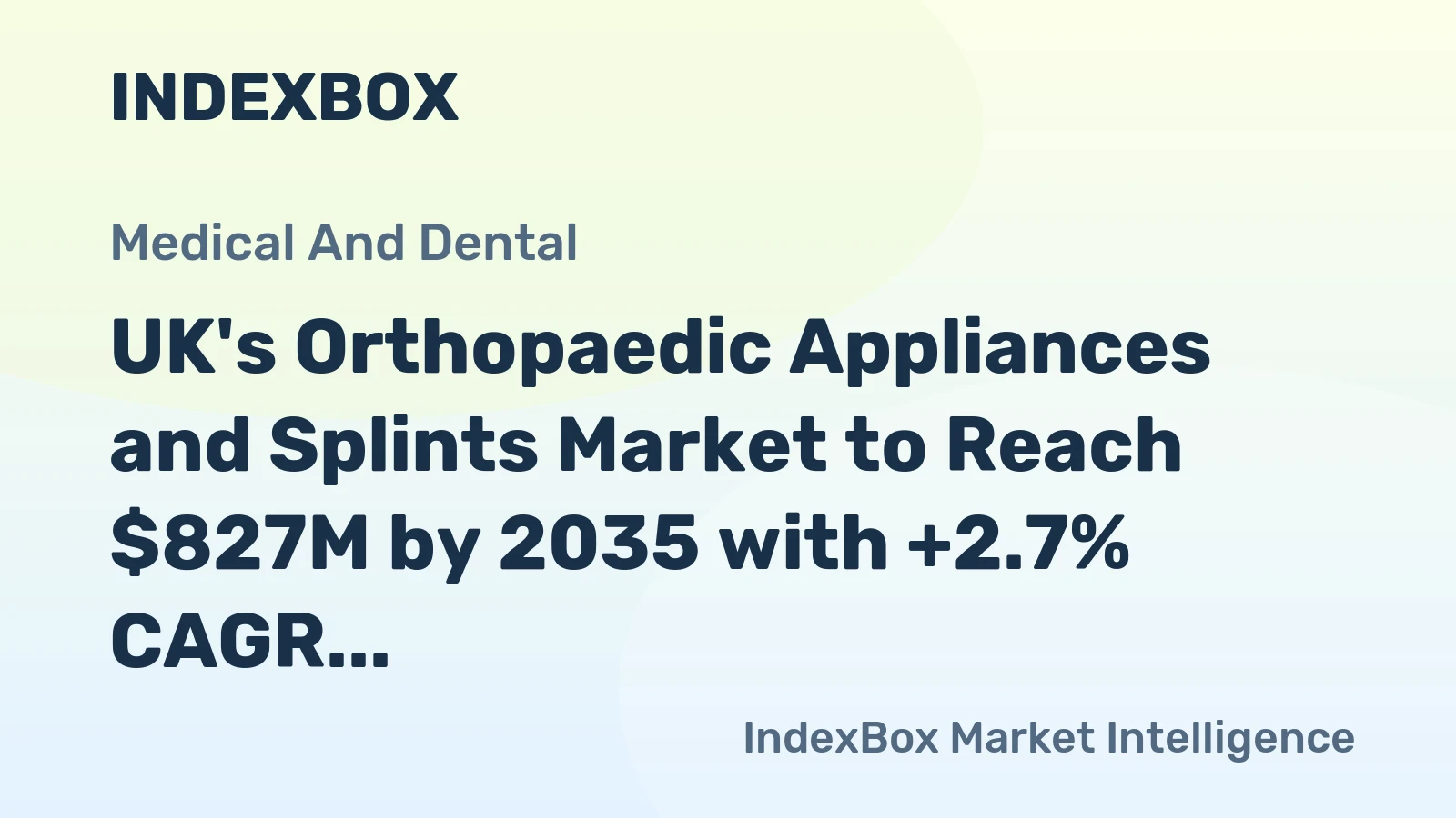 UK's Orthopaedic Appliances and Splints Market to Reach $827M by 2035 with +2.7% CAGR
