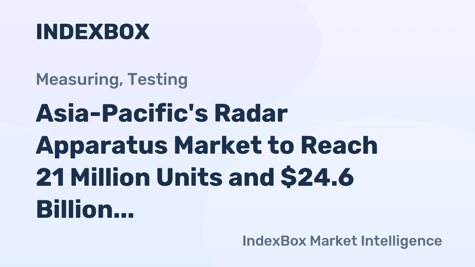 Asia-Pacific's Radar Apparatus Market to Reach 21 Million Units and $24.6 Billion by 2035