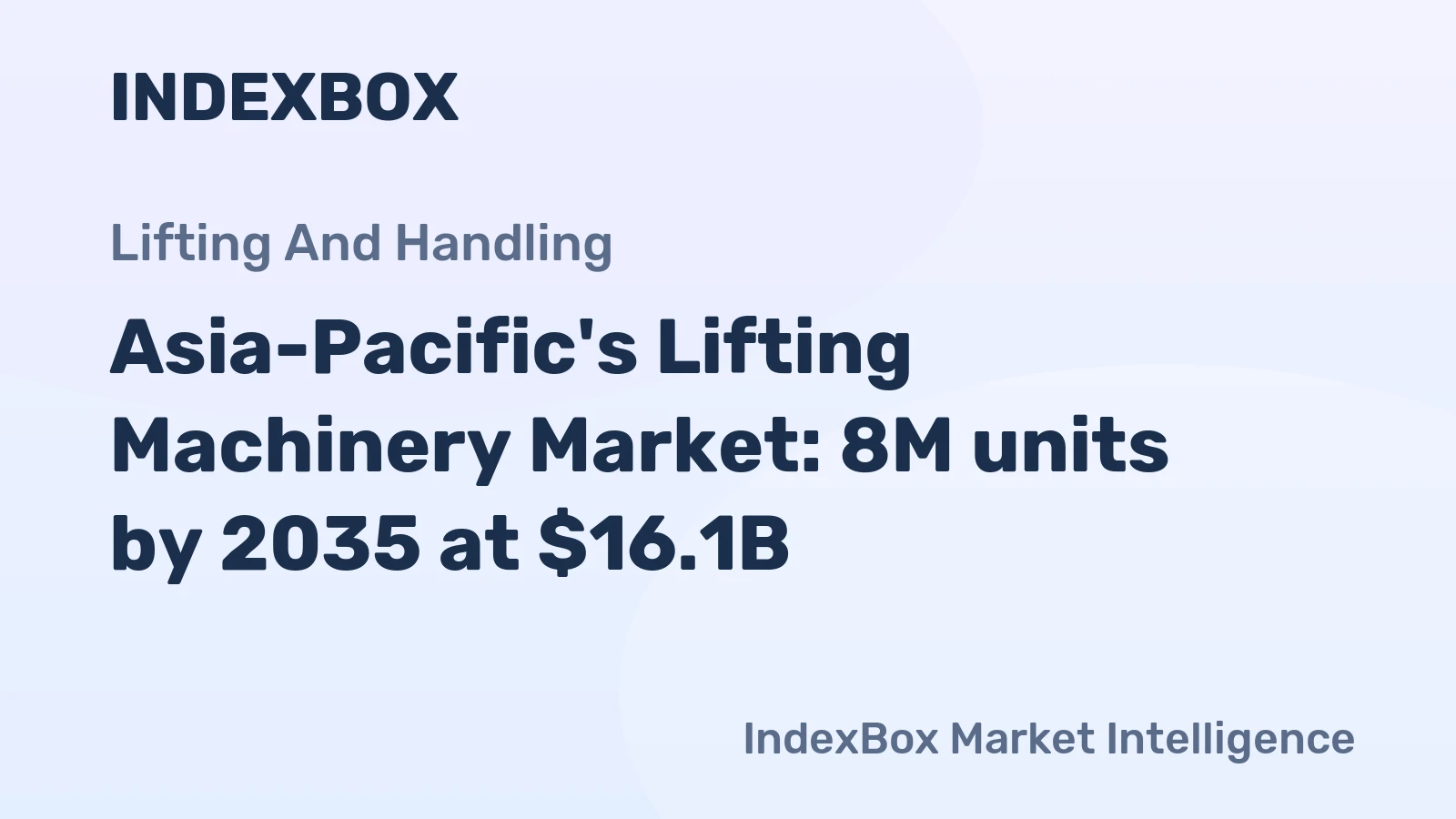 Asia-Pacific's Lifting Machinery Market: 8M units by 2035 at $16.1B