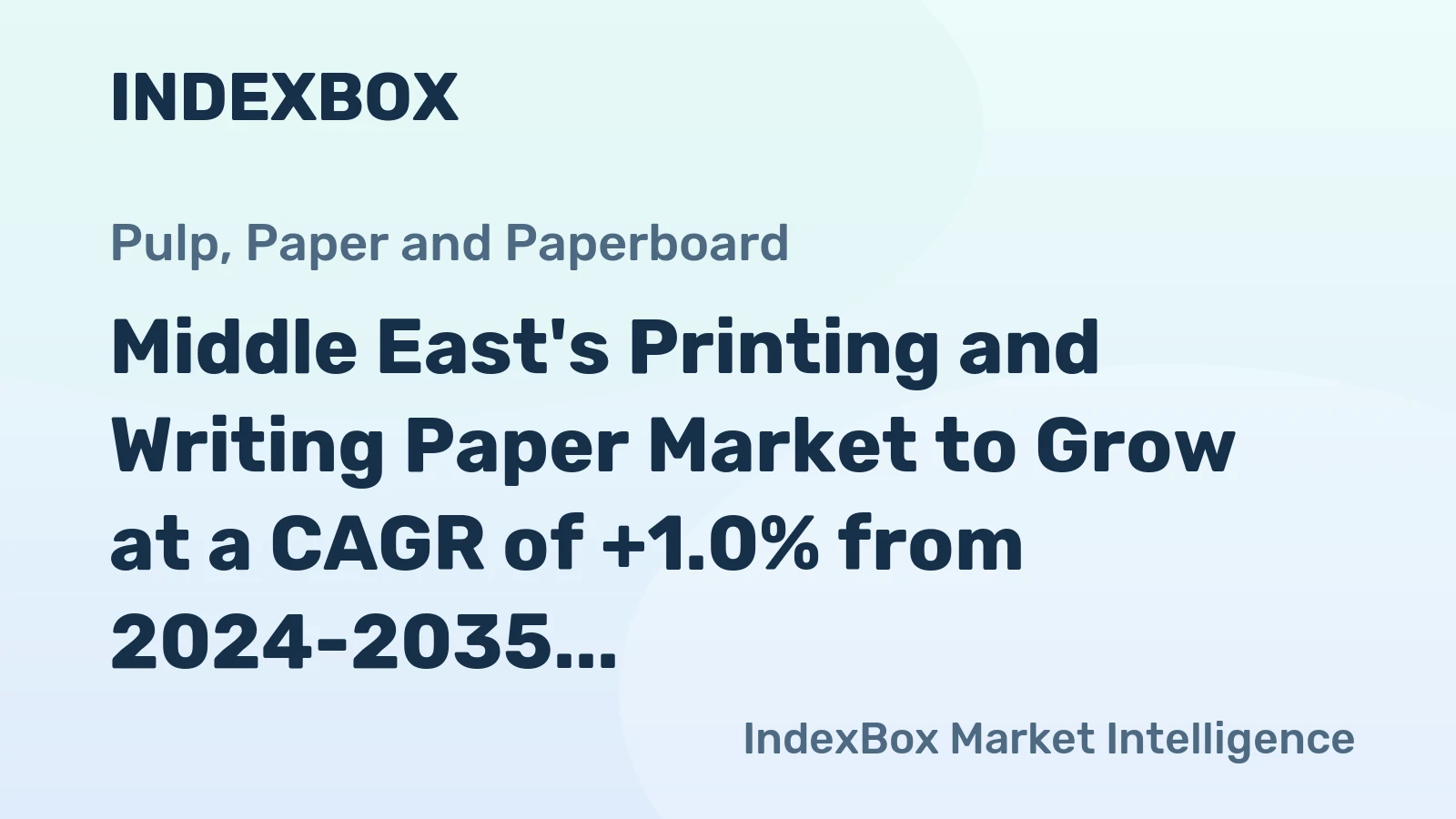 Middle East's Printing and Writing Paper Market to Grow at a CAGR of +1.0% from 2024-2035
