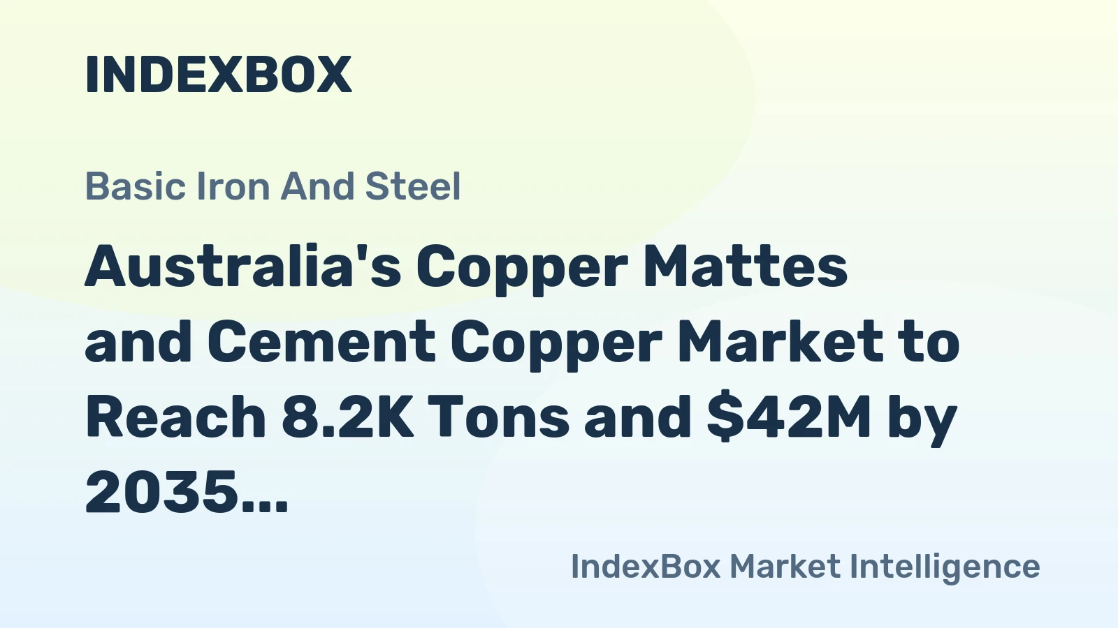 Australia's Copper Mattes and Cement Copper Market to Reach 8.2K Tons and $42M by 2035, Showing Upward Consumption Trend