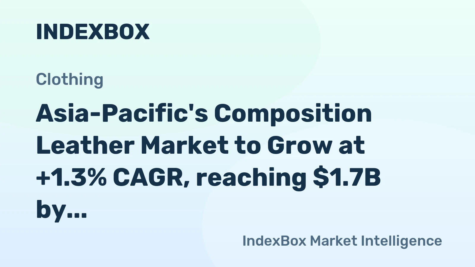 Asia-Pacific's Composition Leather Market to Grow at +1.3% CAGR, reaching $1.7B by 2035