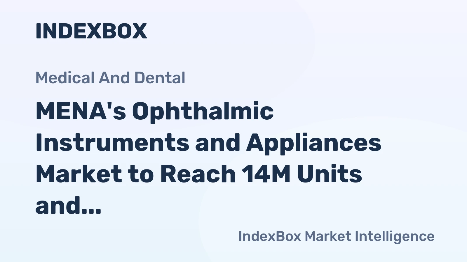 MENA's Ophthalmic Instruments and Appliances Market to Reach 14M Units and $3.2B by 2035