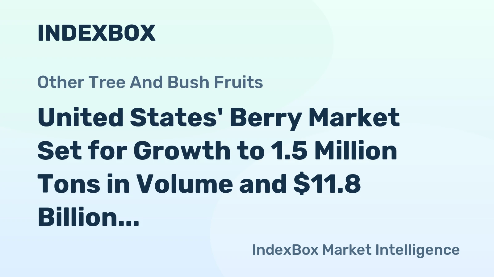 United States' Berry Market Set for Growth to 1.5 Million Tons in Volume and $11.8 Billion in Value
