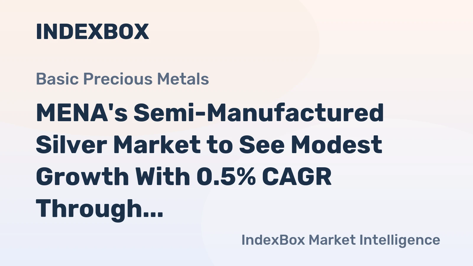 MENA's Semi-Manufactured Silver Market to See Modest Growth With 0.5% CAGR Through 2035