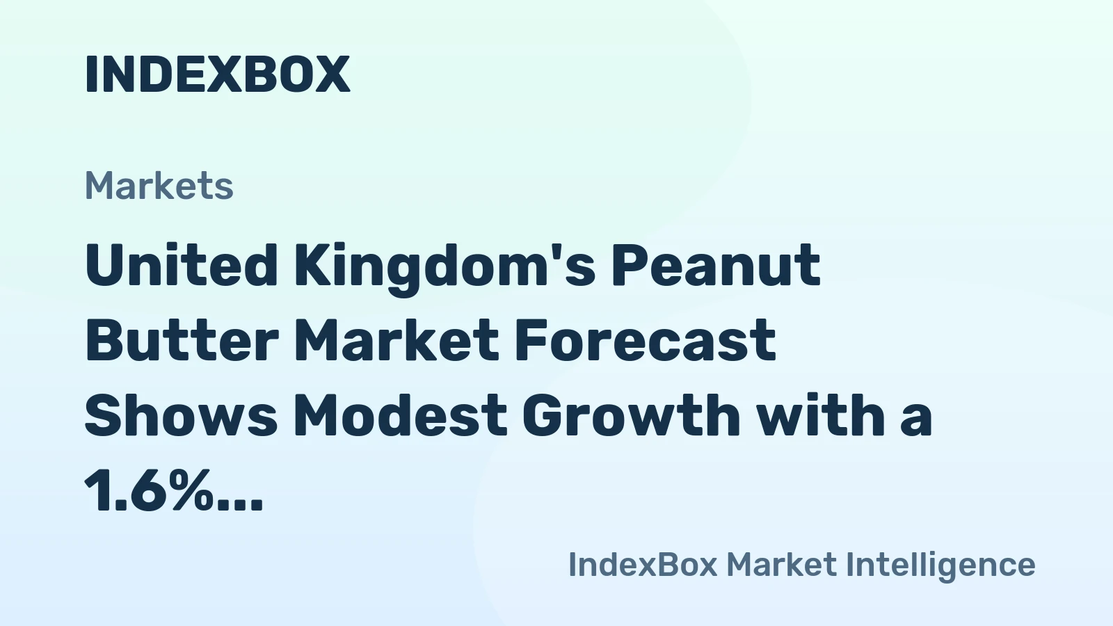 United Kingdom's Peanut Butter Market Forecast Shows Modest Growth with a 1.6% CAGR in Value