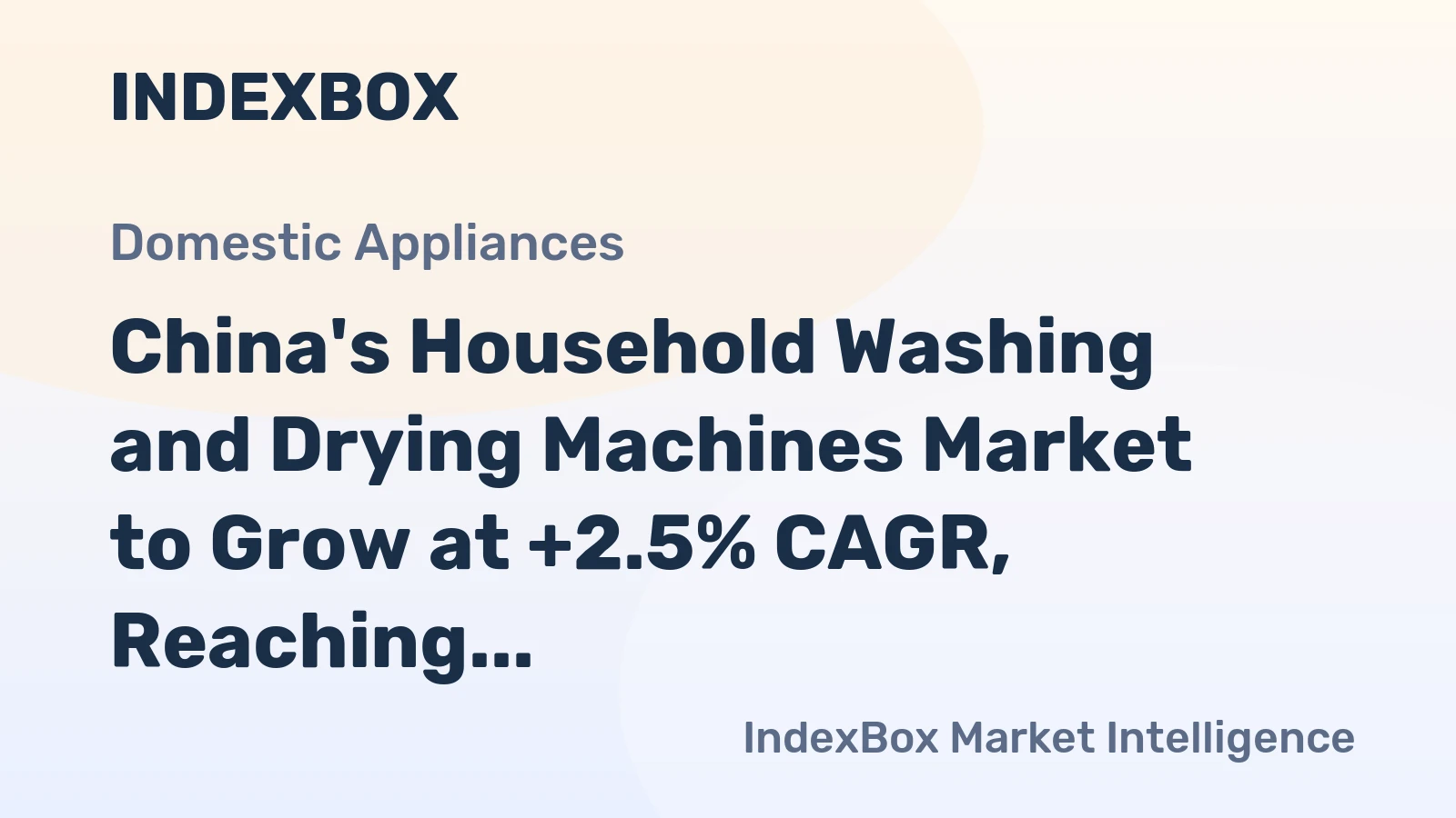 China's Household Washing and Drying Machines Market to Grow at +2.5% CAGR, Reaching 105M Units by 2035