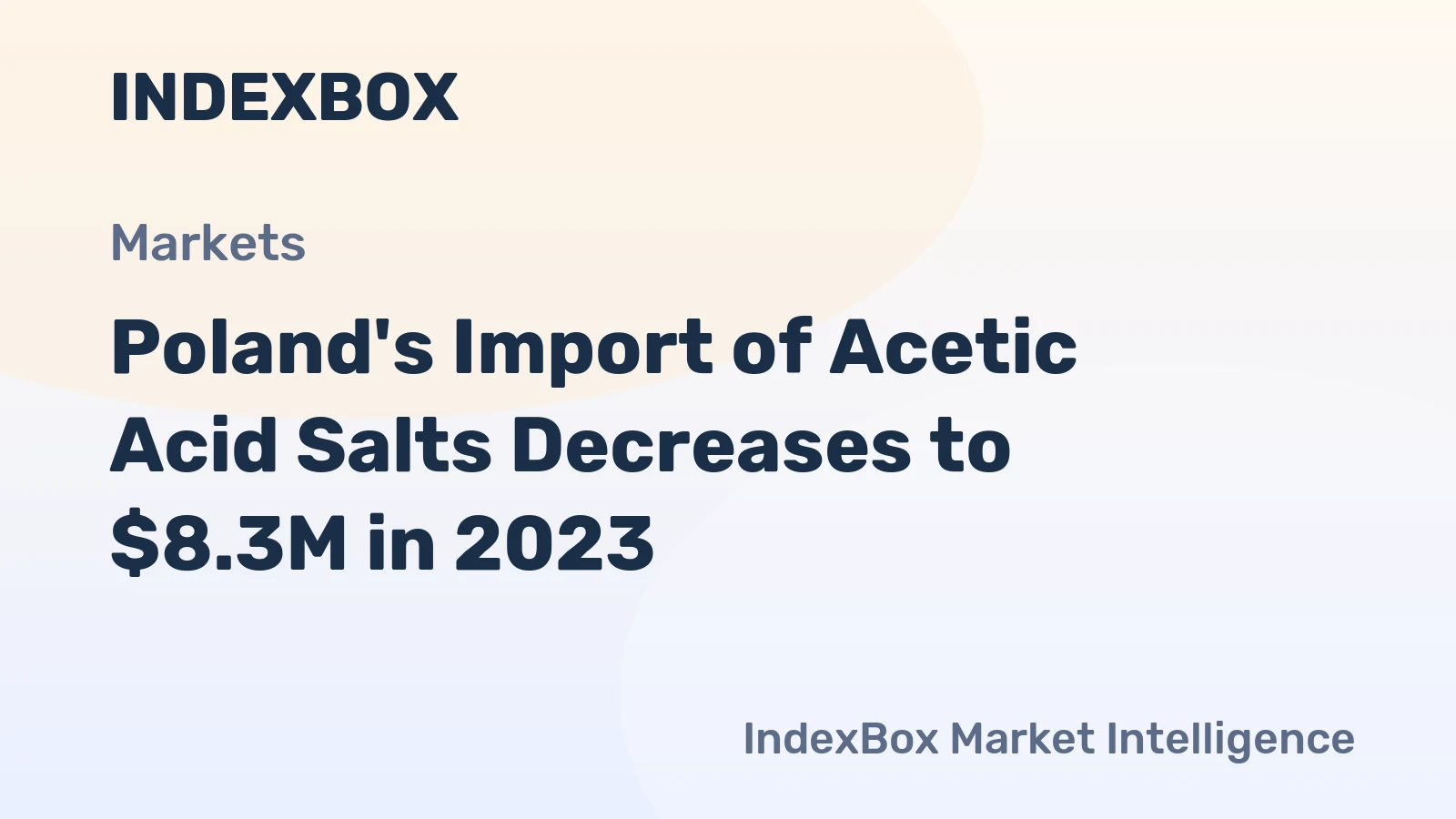 Poland's Import of Acetic Acid Salts Decreases to $8.3M in 2023