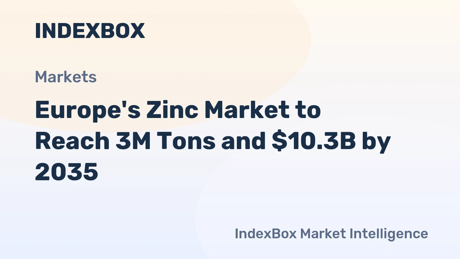 Europe's Zinc Market to Reach 3M Tons and $10.3B by 2035