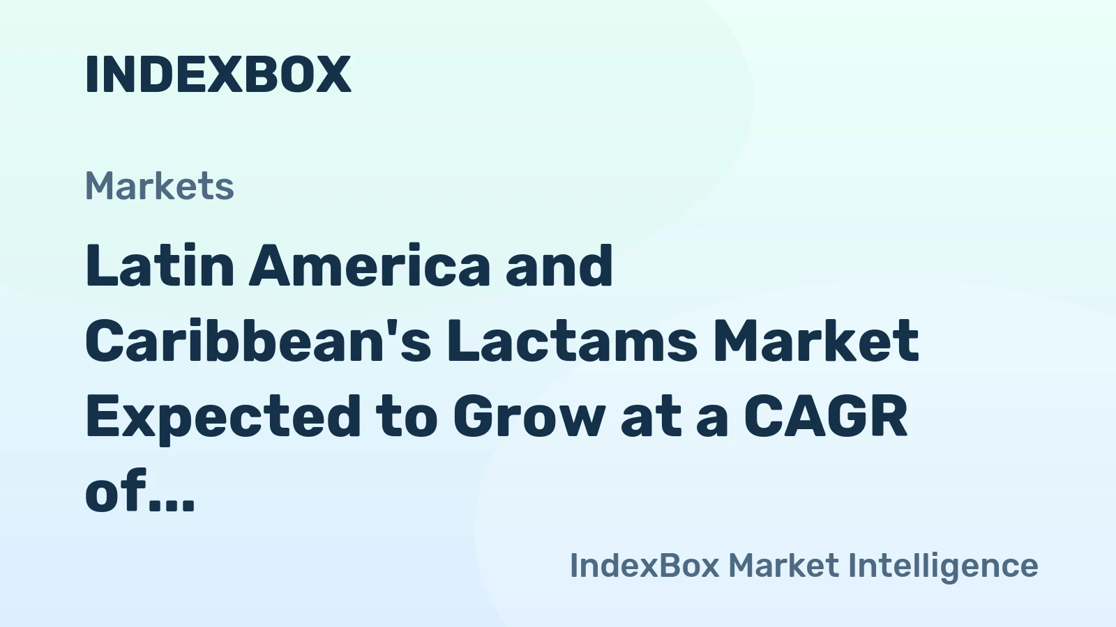 Latin America and Caribbean's Lactams Market Expected to Grow at a CAGR of +2.1% Over the Next Decade