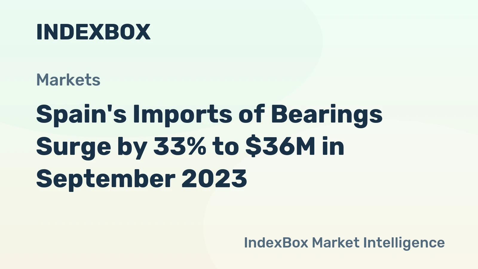 Spain's Imports of Bearings Surge by 33% to $36M in September 2023