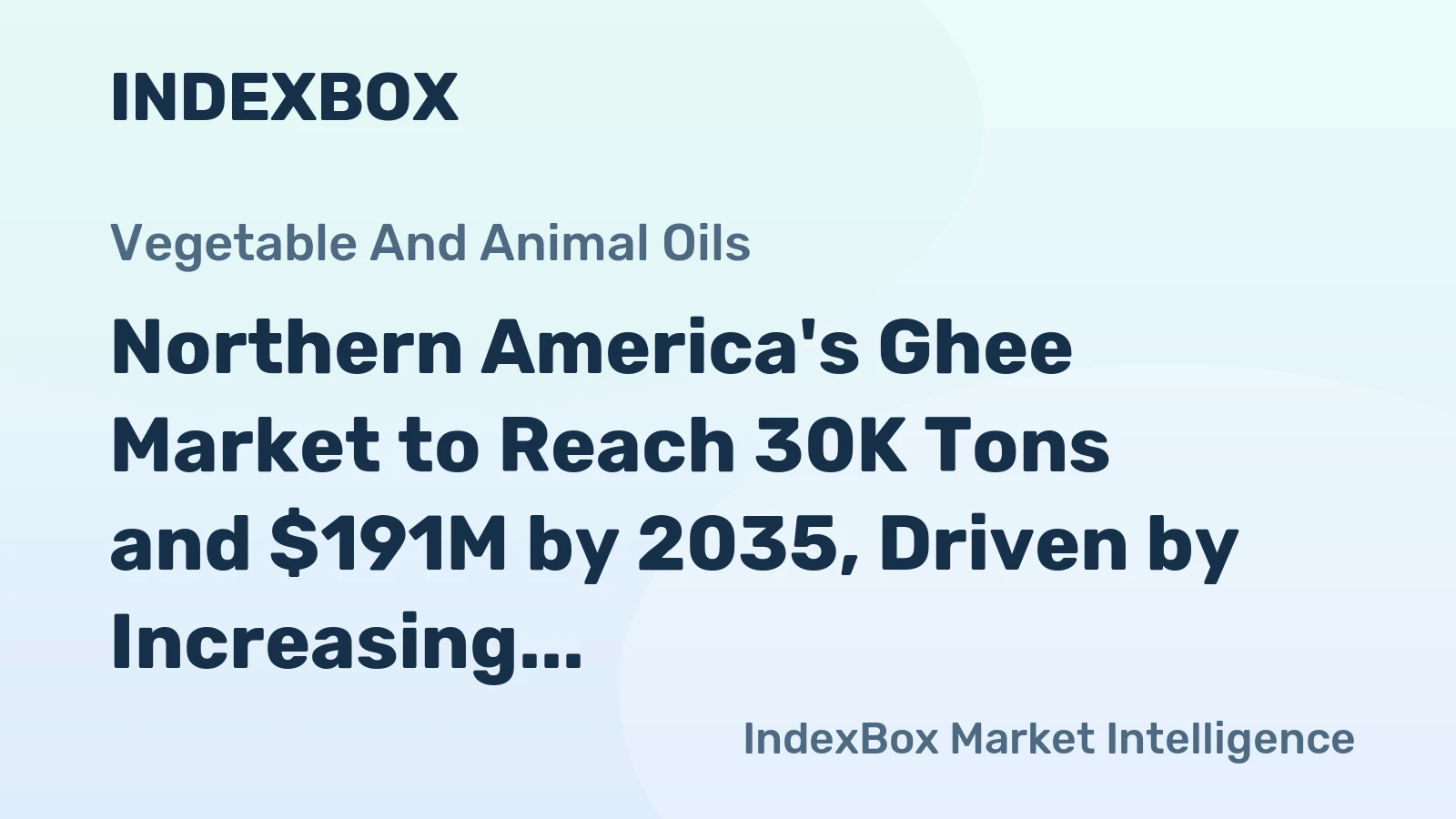 Northern America's Ghee Market to Reach 30K Tons and $191M by 2035, Driven by Increasing Demand