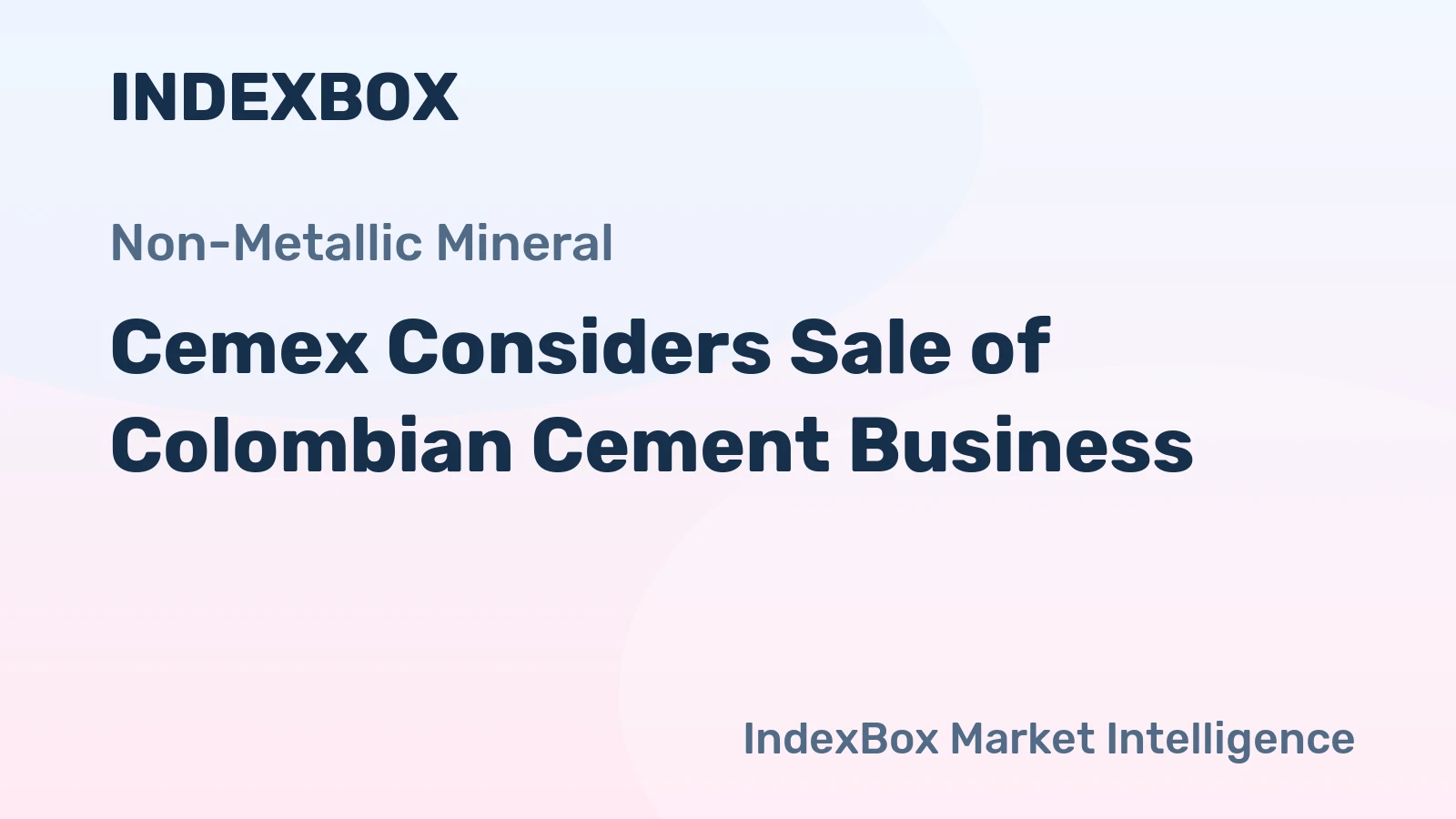 Cemex Considers Sale of Colombian Cement Business