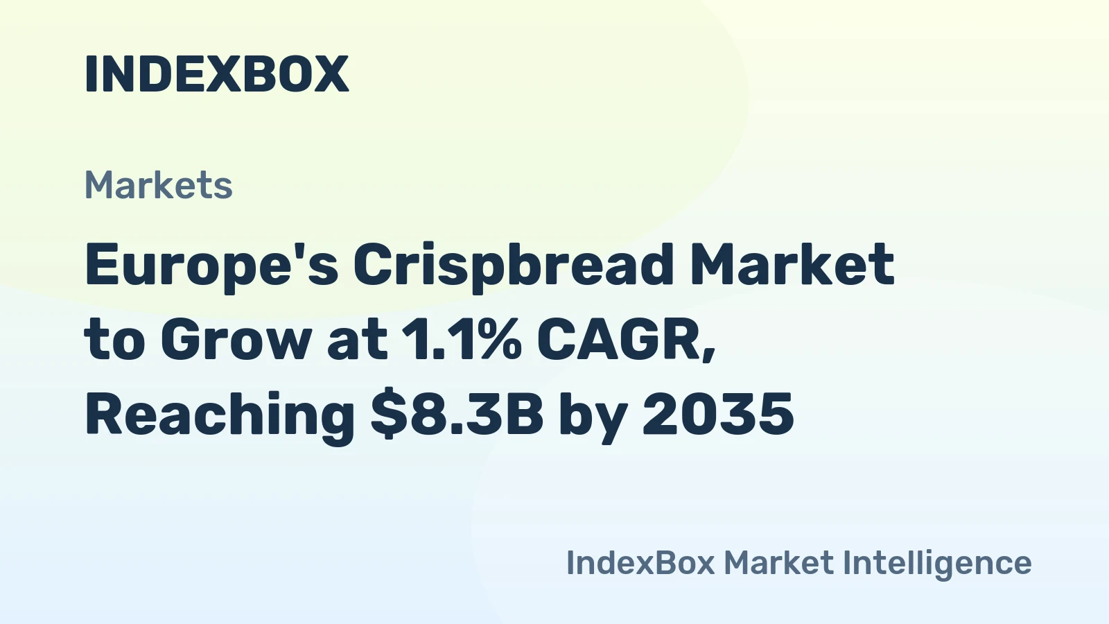Europe's Crispbread Market to Grow at 1.1% CAGR, Reaching $8.3B by 2035
