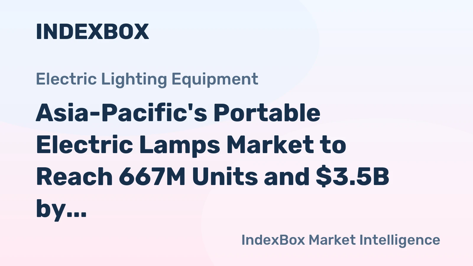 Asia-Pacific's Portable Electric Lamps Market to Reach 667M Units and $3.5B by 2035