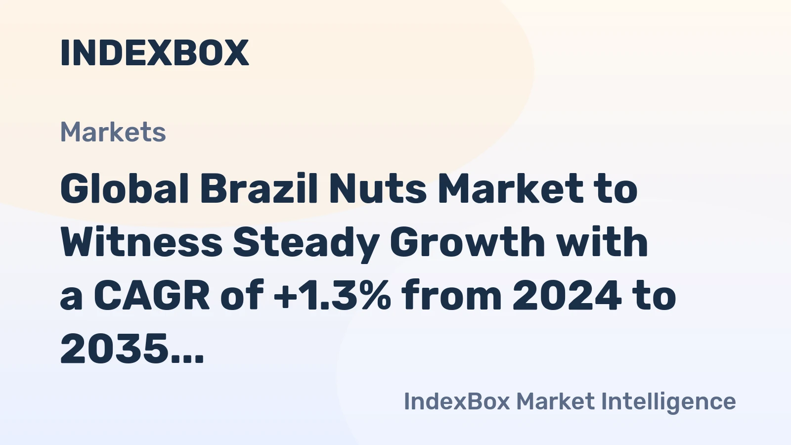 Global Brazil Nuts Market to Witness Steady Growth with a CAGR of +1.3% from 2024 to 2035