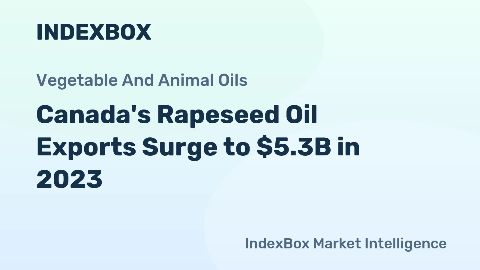 Canada's Rapeseed Oil Exports Surge to $5.3B in 2023
