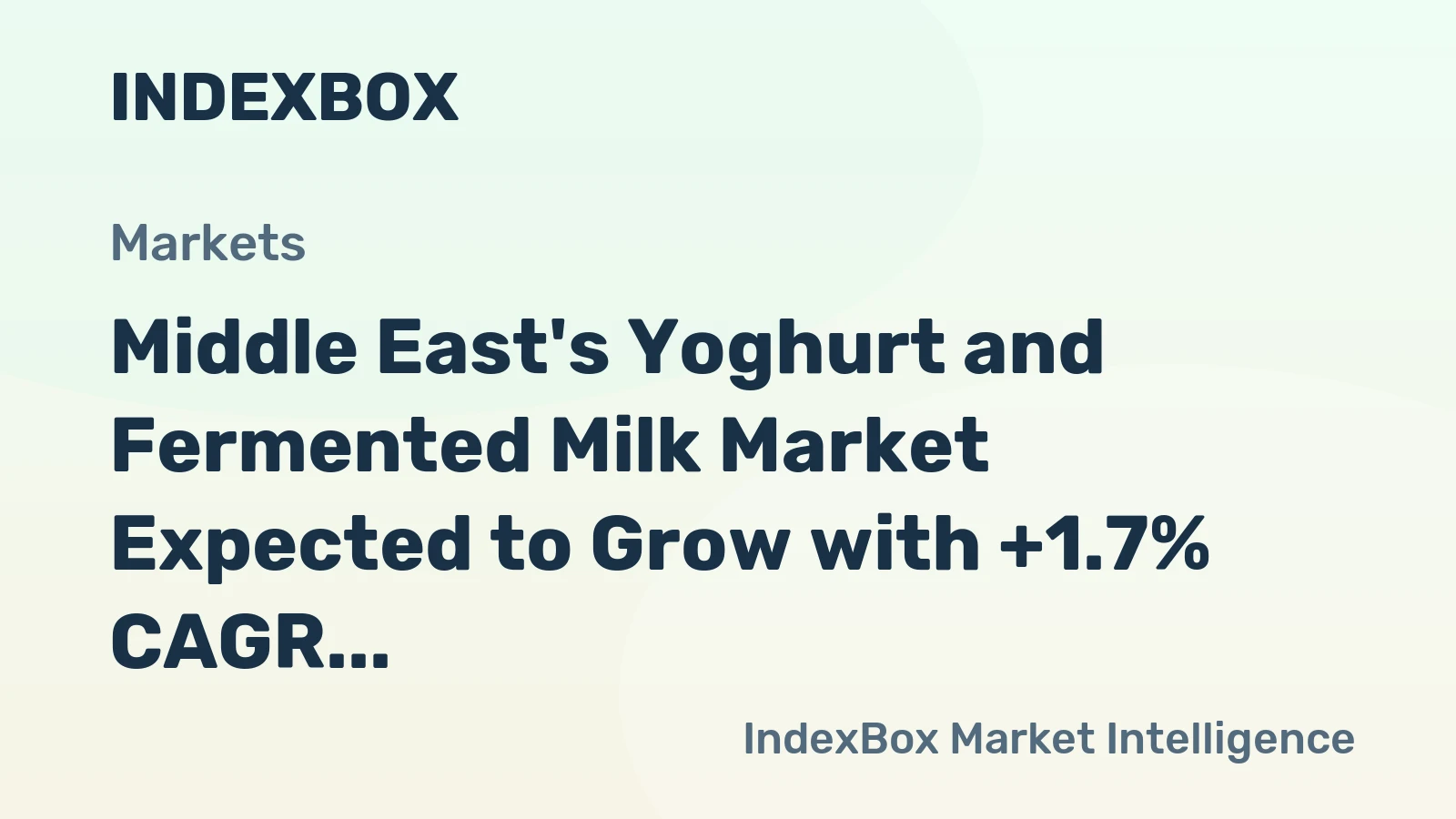 Middle East's Yoghurt and Fermented Milk Market Expected to Grow with +1.7% CAGR, Reaching $6.4B by 2035