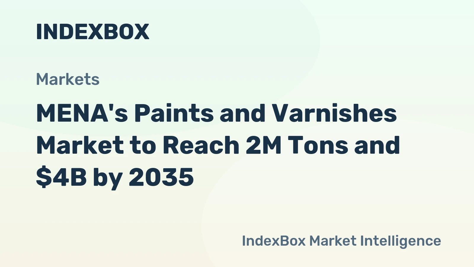 MENA's Paints and Varnishes Market to Reach 2M Tons and $4B by 2035